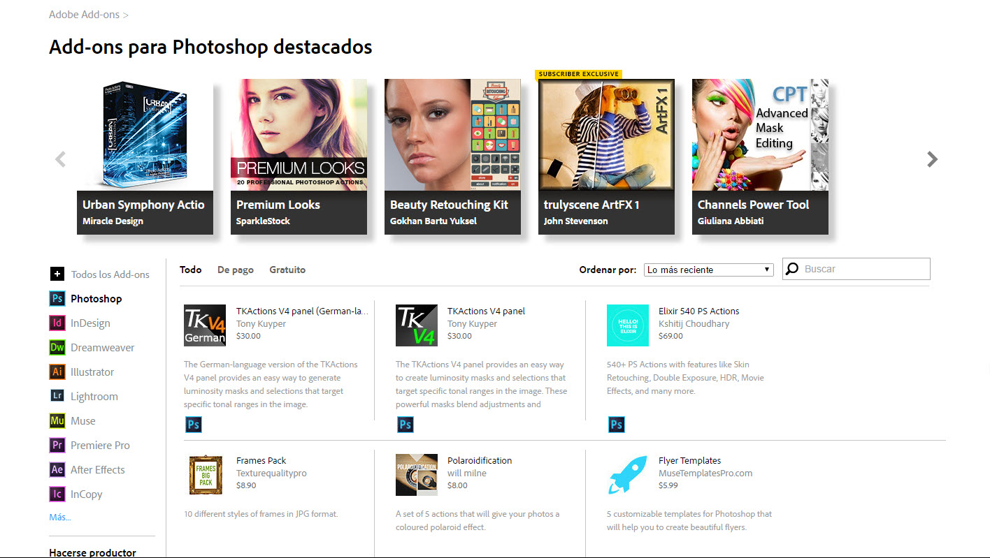 Complementos de Photoshop (plugins y extensiones)