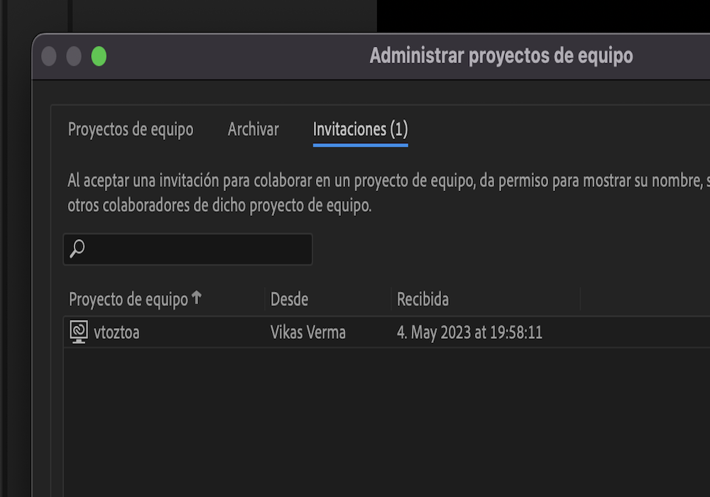 Trabajo con Team Projects