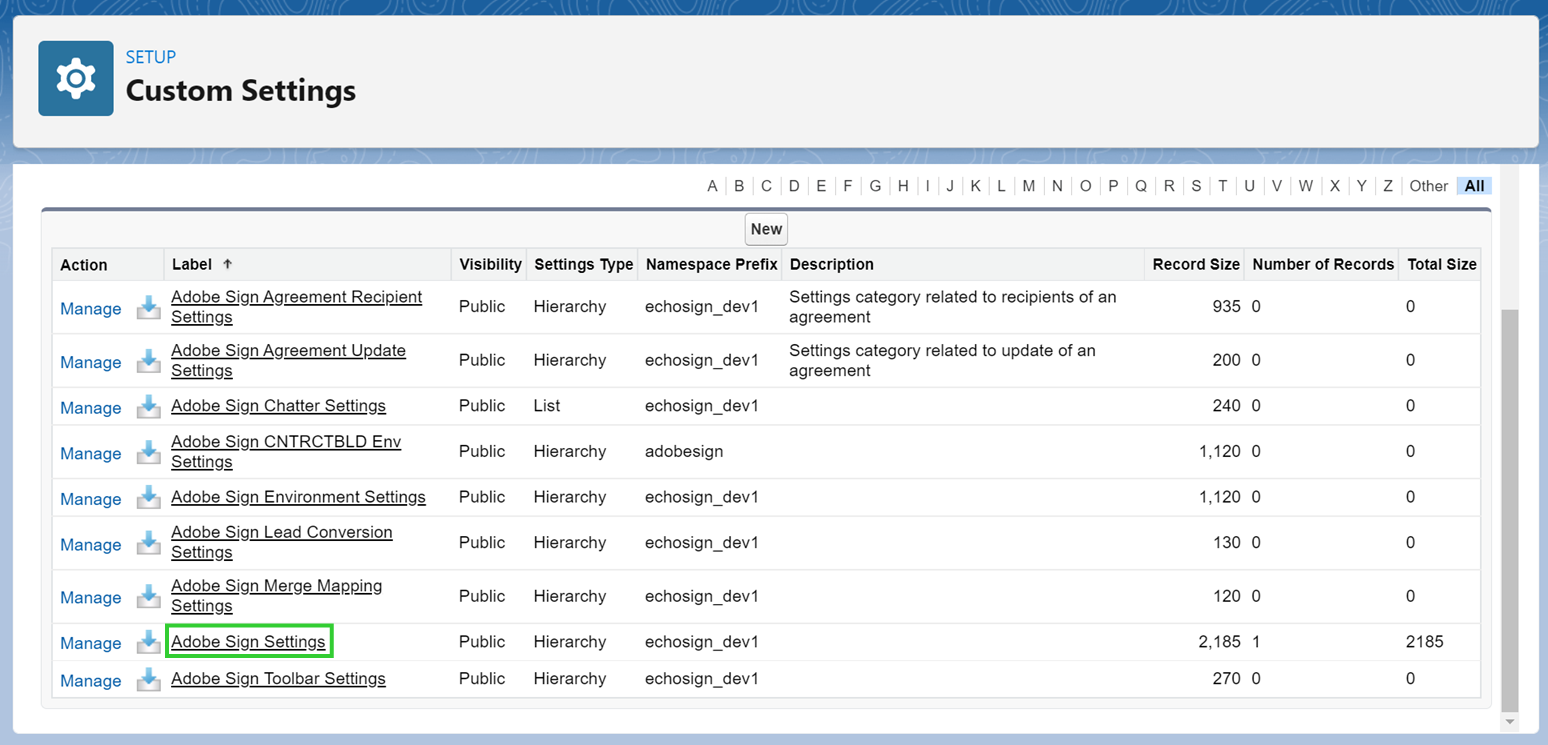 Acrobat Sign para Salesforce: Configurar el paquete
