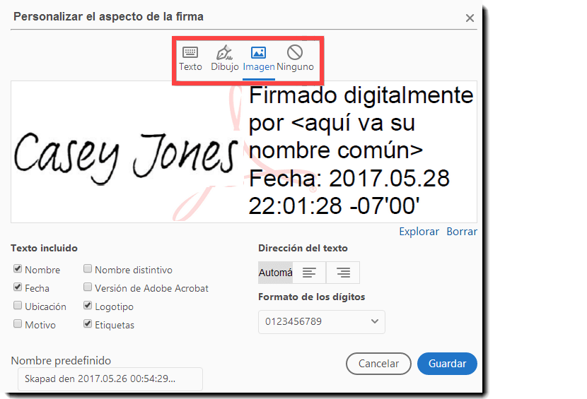 Utilizar firmas digitales