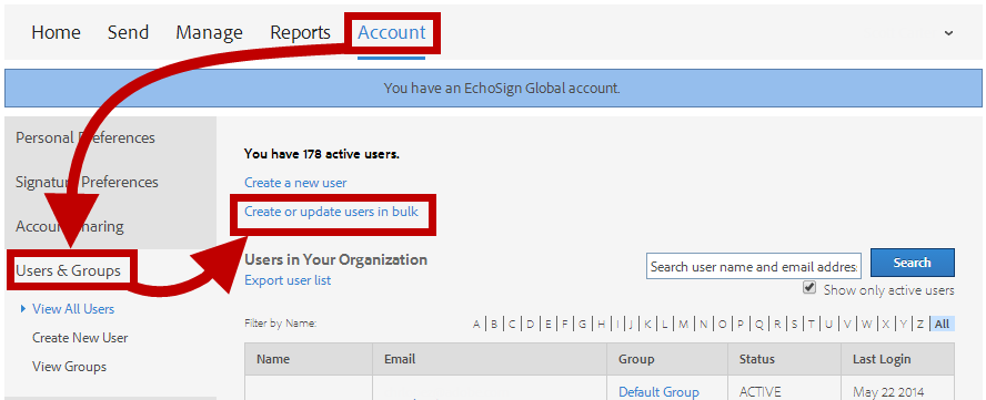 Tener acceso a las cuentas de usuario