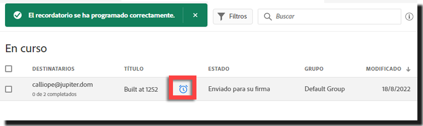 Adición y edición de recordatorios desde la página Administrar
