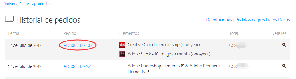Tienda de Adobe | Preguntas frecuentes de pedidos y pagos en línea