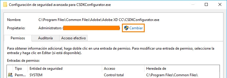 Código de error 183 al instalar XD en Windows