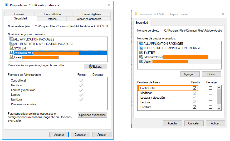 Código de error 183 al instalar XD en Windows