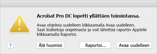 Lokien kerääminen, kun Acrobat kaatuu tai jumiutuu Windows- ja Mac ...