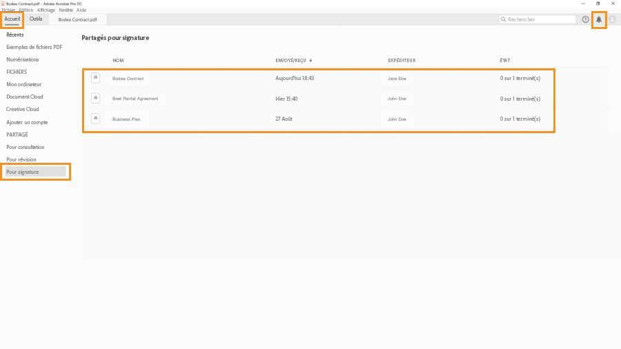 Adobe Learn - Apprentissage Acrobat Pro Envoyer des documents pour signature électronique