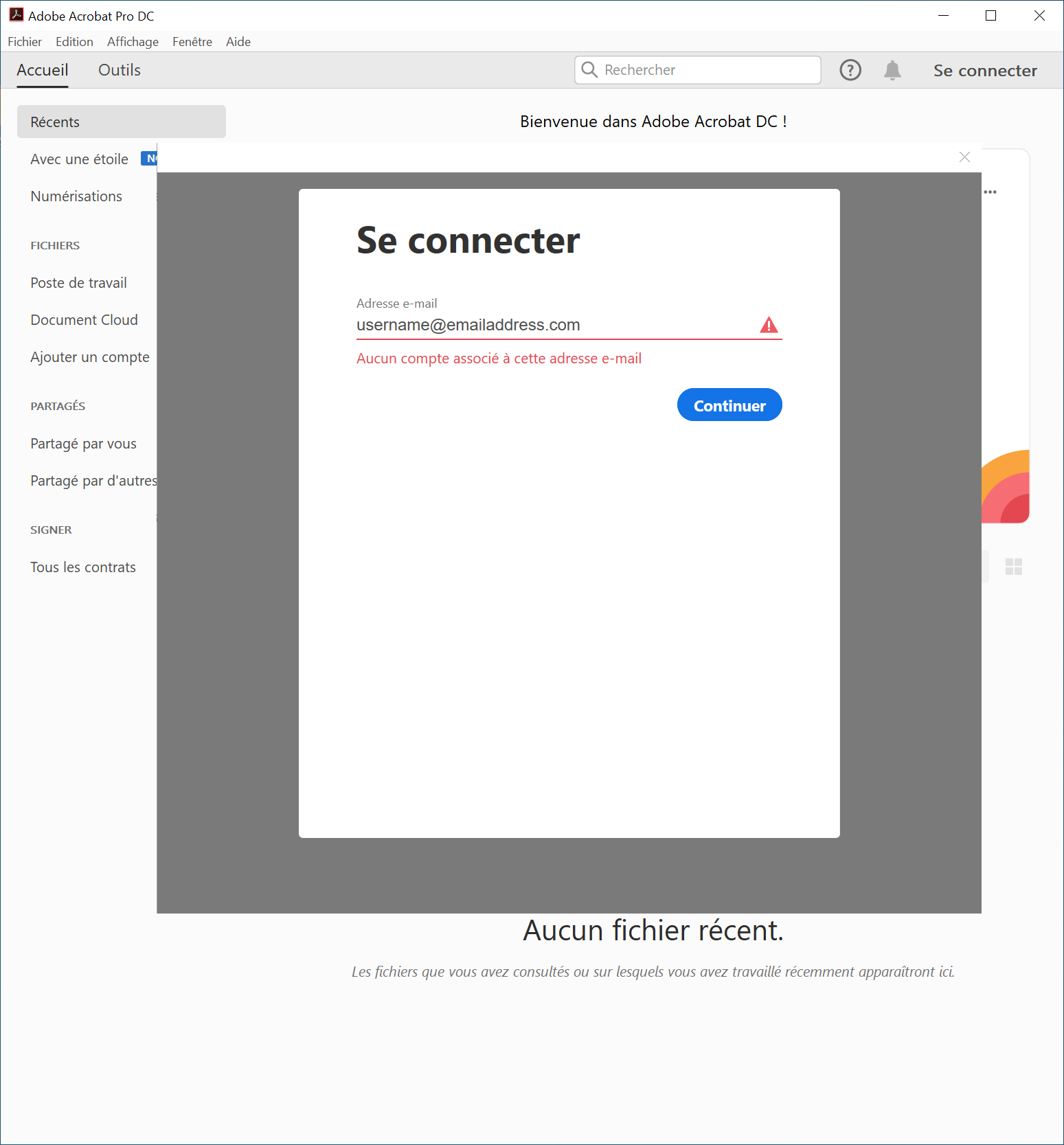 Erreur : aucun compte associé à l’adresse électronique lorsque vous ...