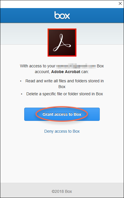 Accès aux fichiers Box dans Acrobat/Reader