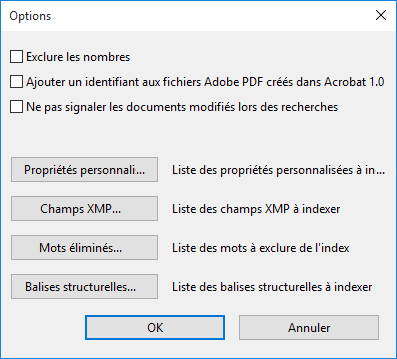Création d’index PDF, Adobe Acrobat