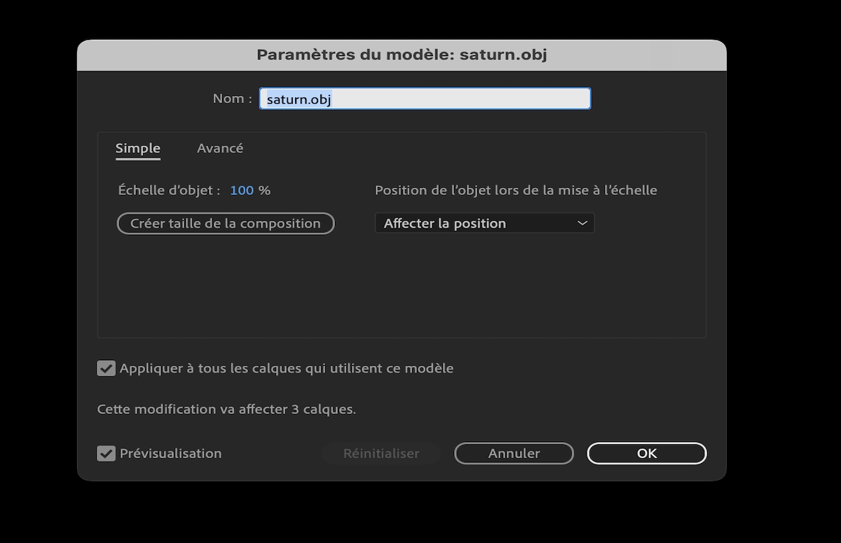 Importer et ajouter des modèles 3D à votre composition (Beta)