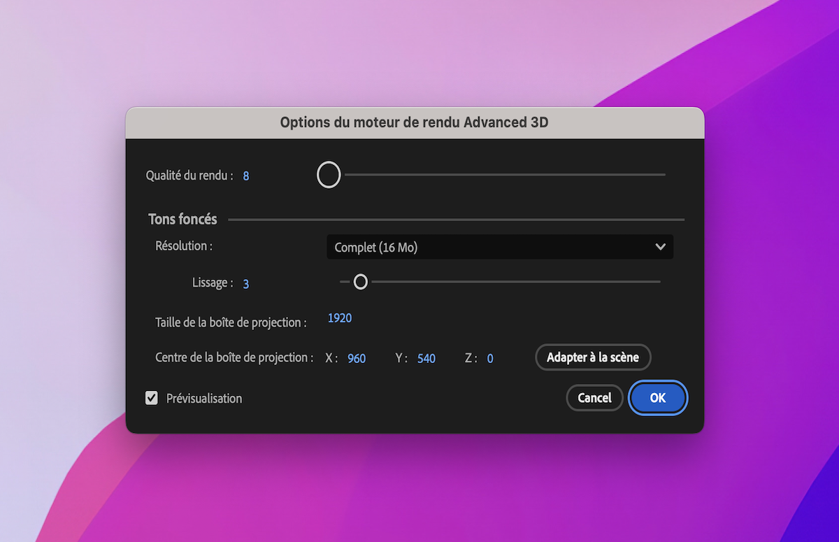 Système de rendu 3D avancé