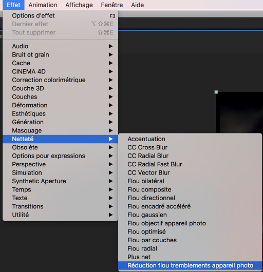 Application d’effets de flou et de netteté dans After Effects