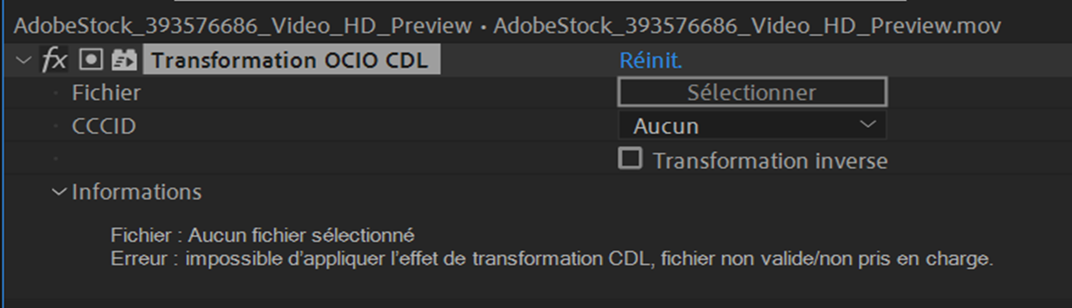 Gestion des couleurs OpenColorIO et ACES