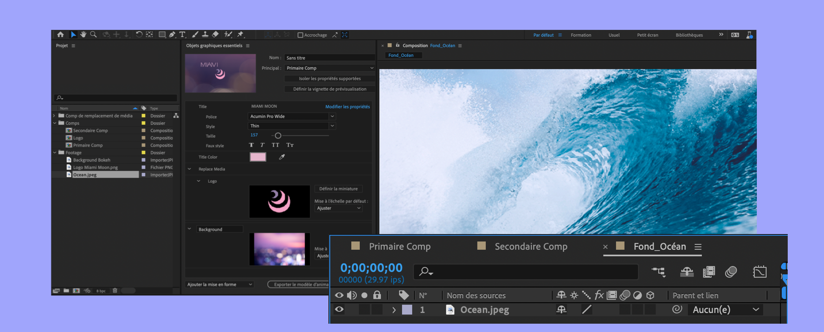Créez un modèle d’animations graphiques avec des médias remplaçables.