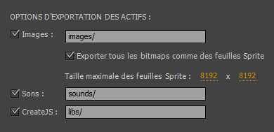 Création de documents HTML5 Canvas dans Animate