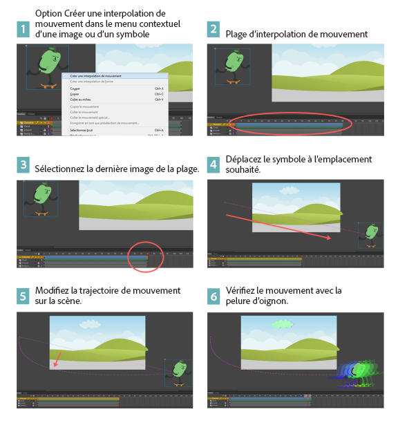 Création d’une animation d’interpolation de mouvement dans Adobe Animate CC