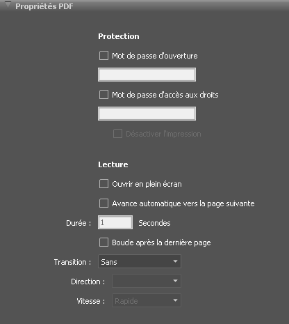 Création d’une planche contact PDF dans l’espace de travail Sortie