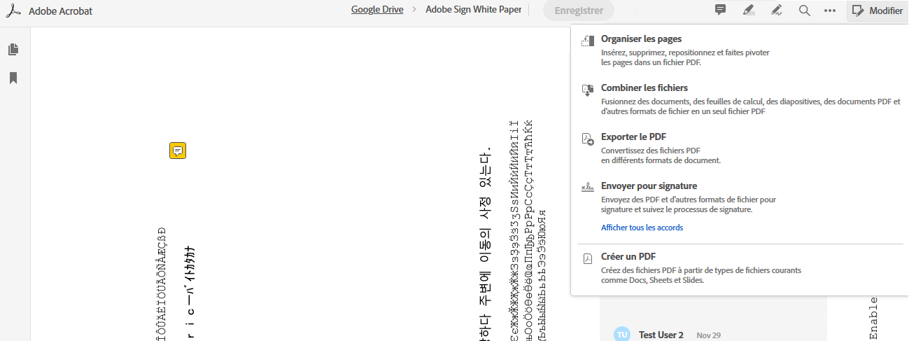 Utilisation de l’extension Adobe Document Cloud pour Google Drive