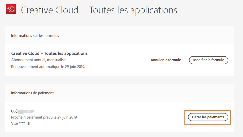 Résolution de la cause de la demande d’un numéro de série par l’application Creative Cloud