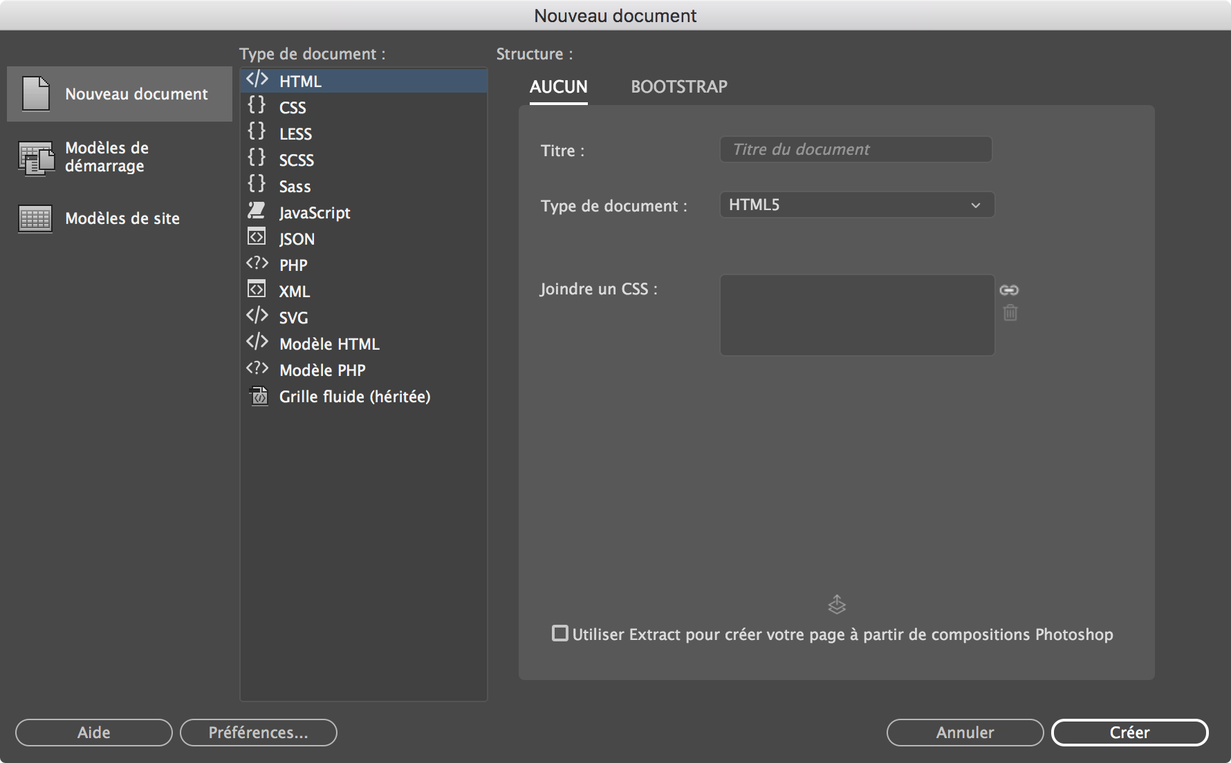 Comment créer et ouvrir des fichiers sous Dreamweaver