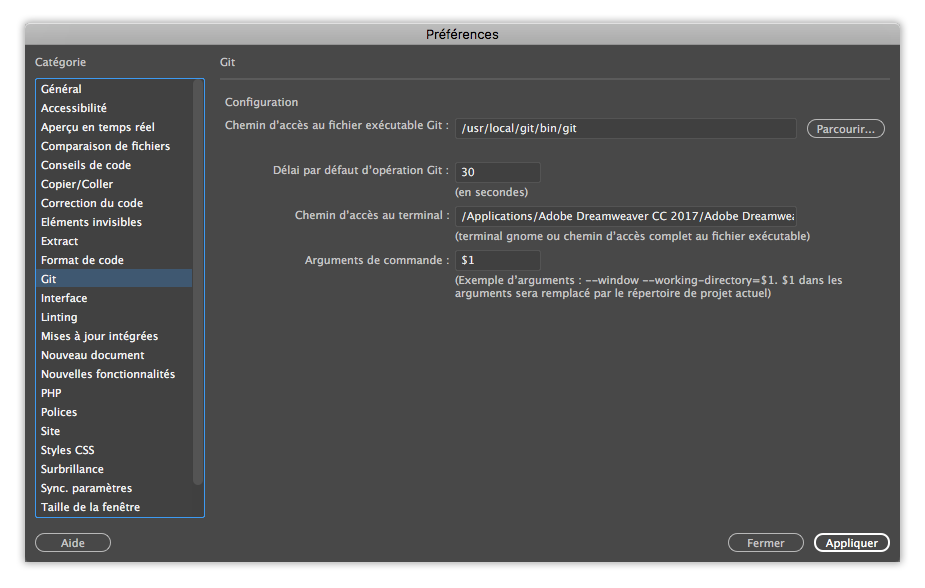 Découvrez comment télécharger et utiliser Git avec Dreamweaver CC.