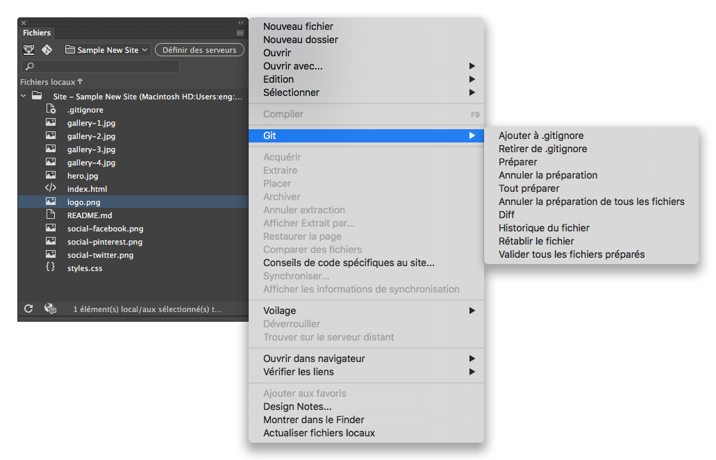Découvrez comment télécharger et utiliser Git avec Dreamweaver.
