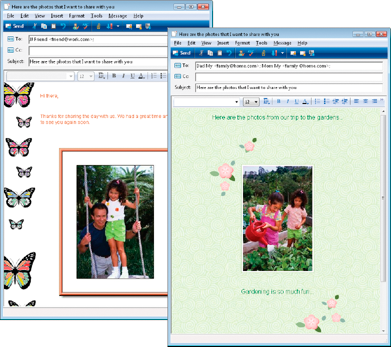 Envoi de photos et de fichiers multimédia par courrier électronique