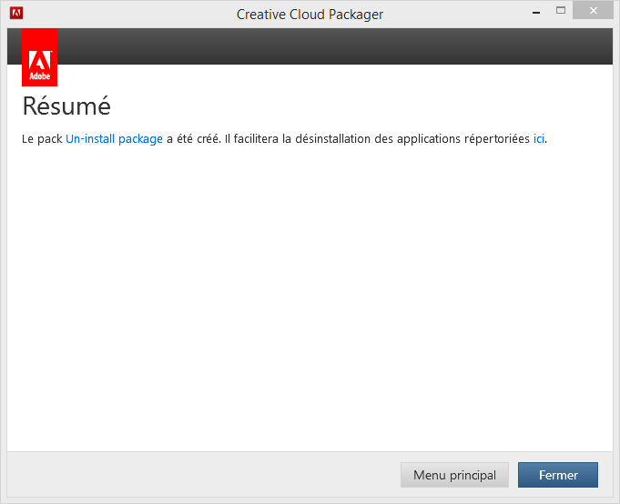 Désinstallation de produits Creative Cloud