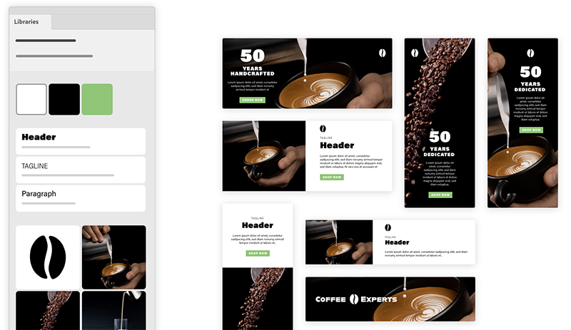 Bibliothèques Creative Cloud dans un espace de stockage professionnel