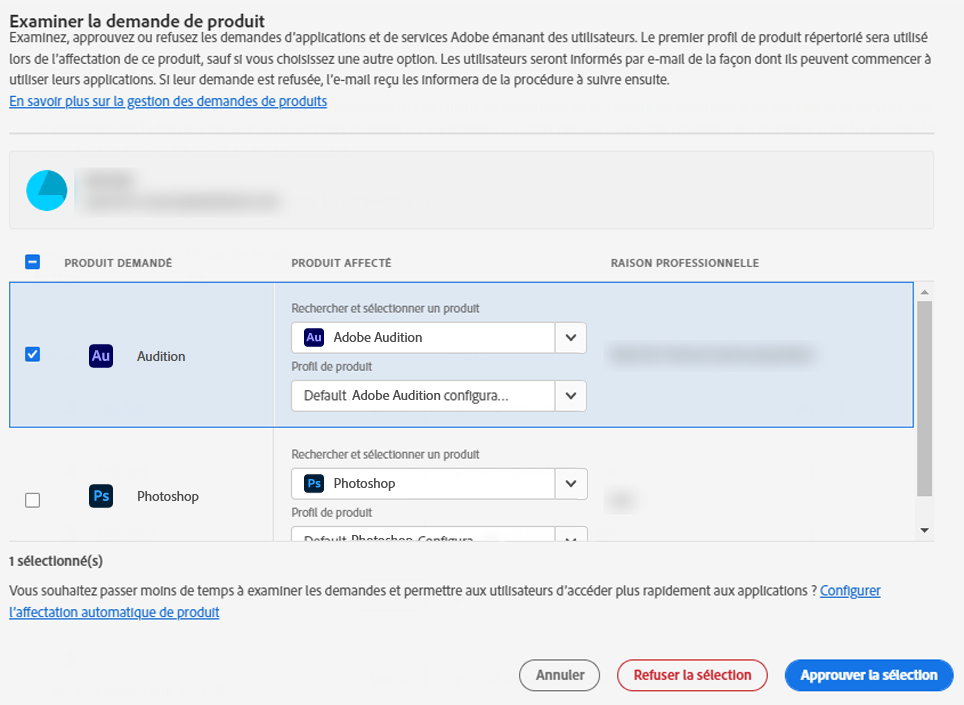 Gestion des demandes de produits