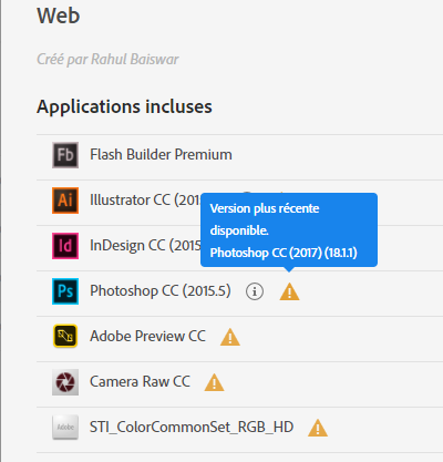 Application de mises à jour