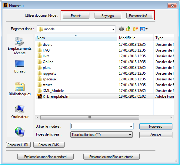 Création de documents à l’aide de modèles standard, structurés ou ...