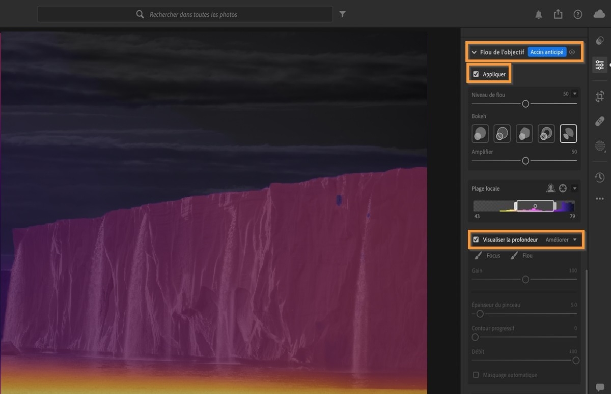 Flou de l’objectif dans Lightroom