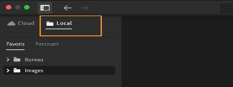 Modifiez les photos stockées localement dans Lightroom.