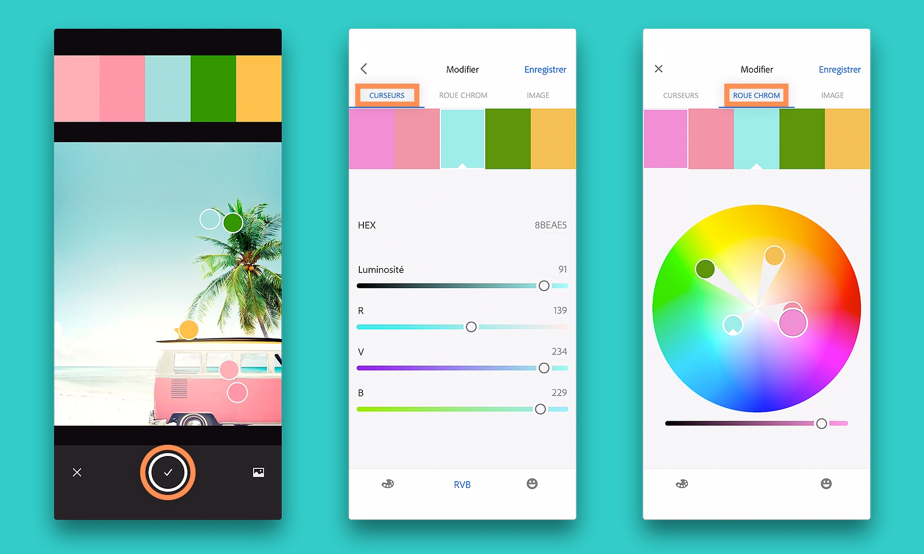 Capture de couleurs, formes, brosses et autres éléments en tout lieu