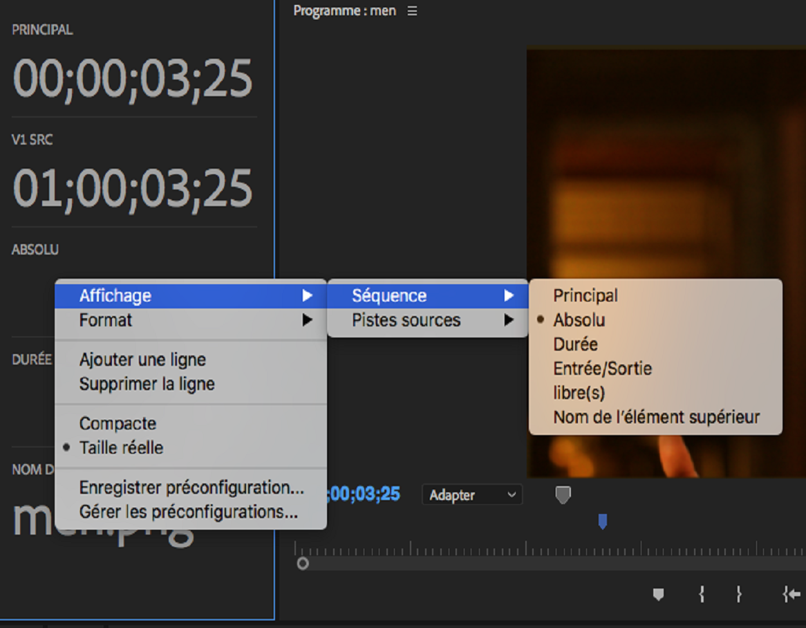 Utilisation d’un code temporel dans Premiere Pro