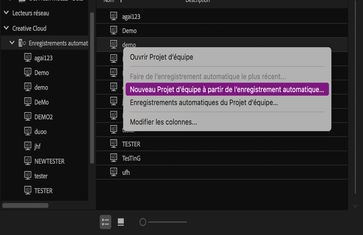 Afficher les enregistrements automatiques et les versions du Projet d’équipe