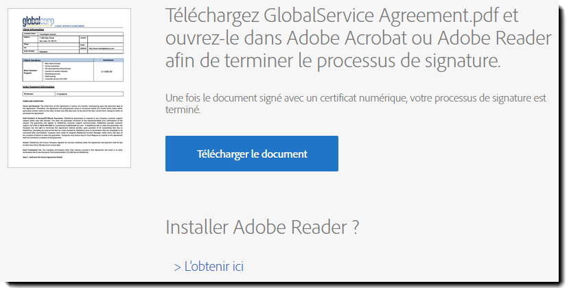 Utilisation de signatures numériques