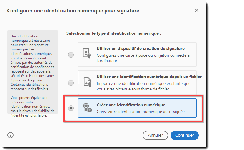 Utilisation de signatures numériques