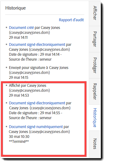 Utilisation de signatures numériques
