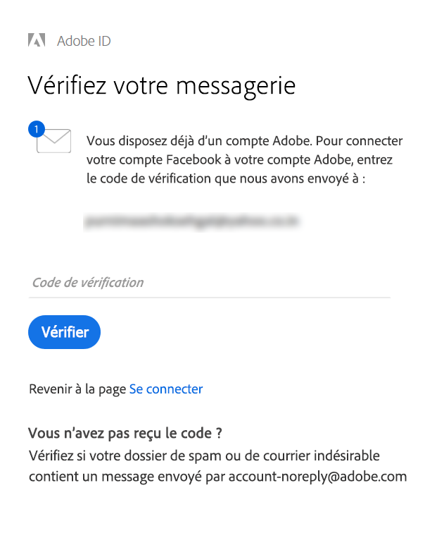 Connectez-vous à votre compte Adobe avec votre compte Facebook, Google ou Apple.