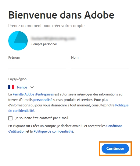 Connectez-vous à votre compte Adobe avec votre compte Facebook, Google ou Apple.