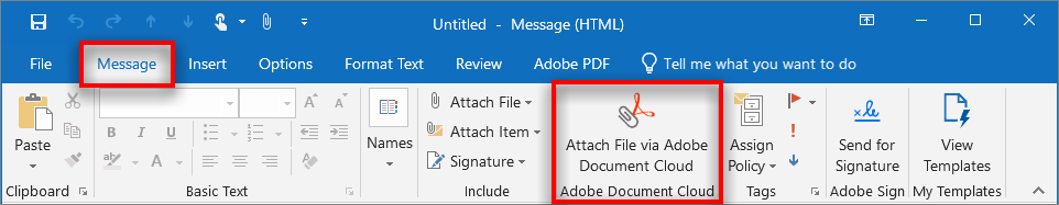 Adobe Document Cloud עבור Outlook‏, Acrobat