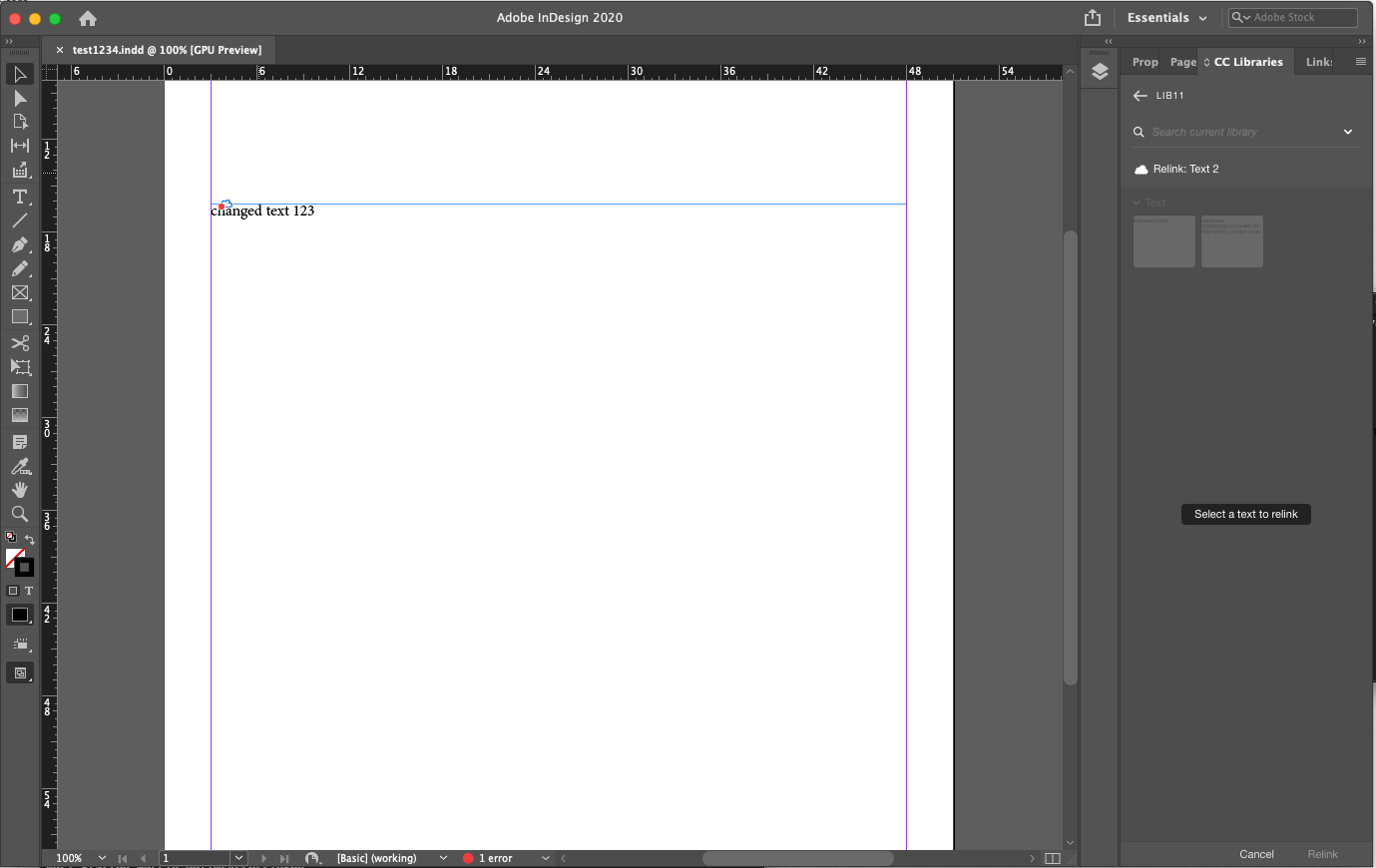 פתרון בעיות של Creative Cloud Libraries עם InDesign