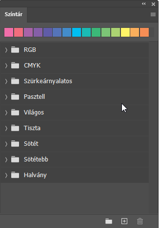 Szín és Színtár panel használata Photoshopban