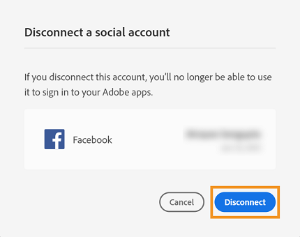 Menghubungkan akun sosial Anda dengan akun Adobe