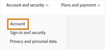 Buat atau perbarui akun Adobe Anda