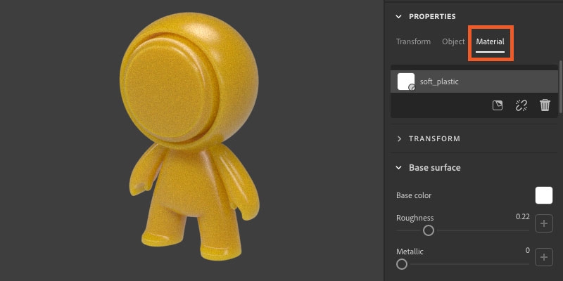Add materials and textures in Adobe Substance 3D Stager