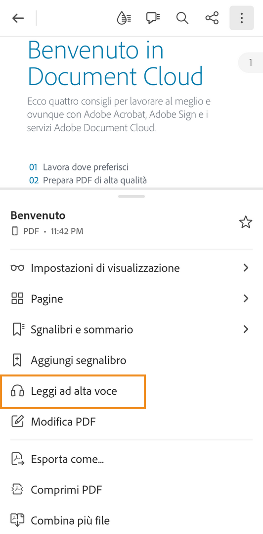 Utilizzo dei PDF su Acrobat Reader Android: nuova esperienza